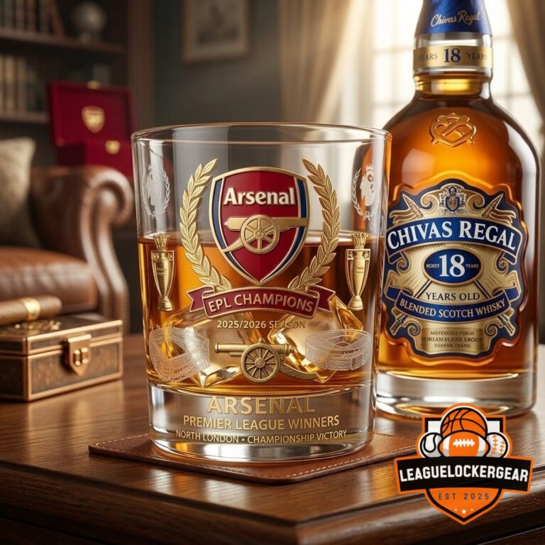 Arsenal Premier League Champions 2025/2026 Season Whiskey Glass ...